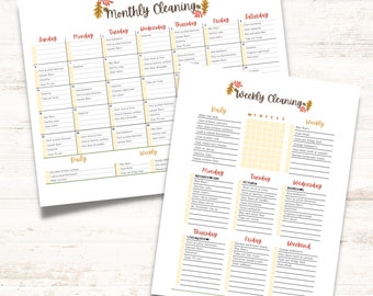 Whole House Fall Cleaning Checklist Bundle Daily Weekly - Etsy