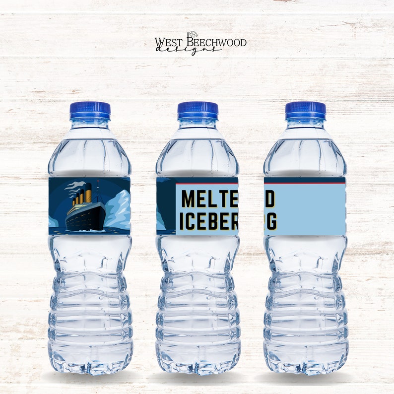Titanic Birthday Party Water Bottle Labels - Printable INSTANT DOWNLOAD ...