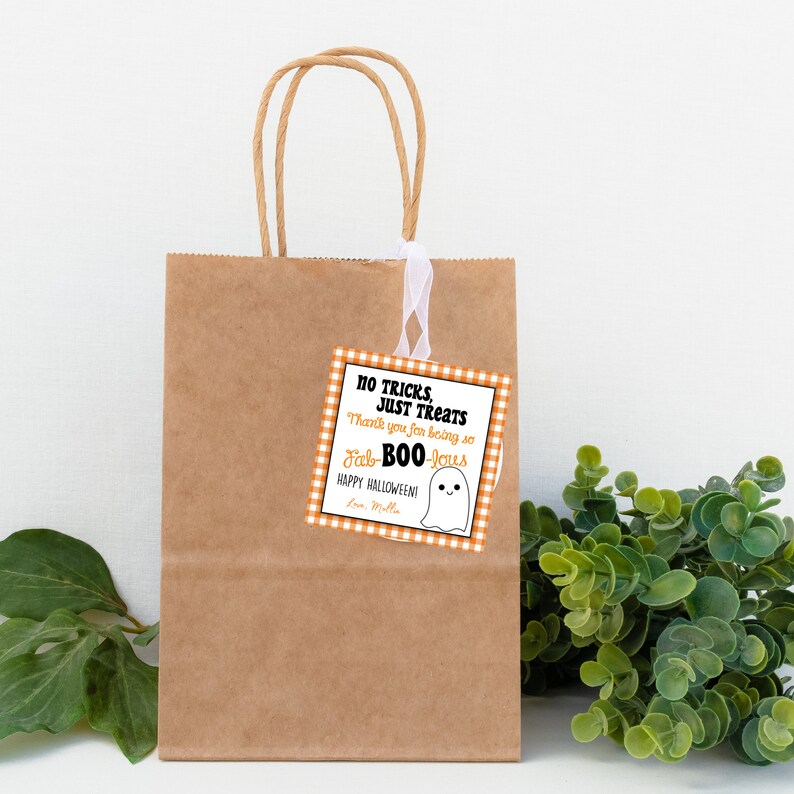 Editable Halloween Gift Tag – Teacher Treats, Fab-boo-lous (digital ...