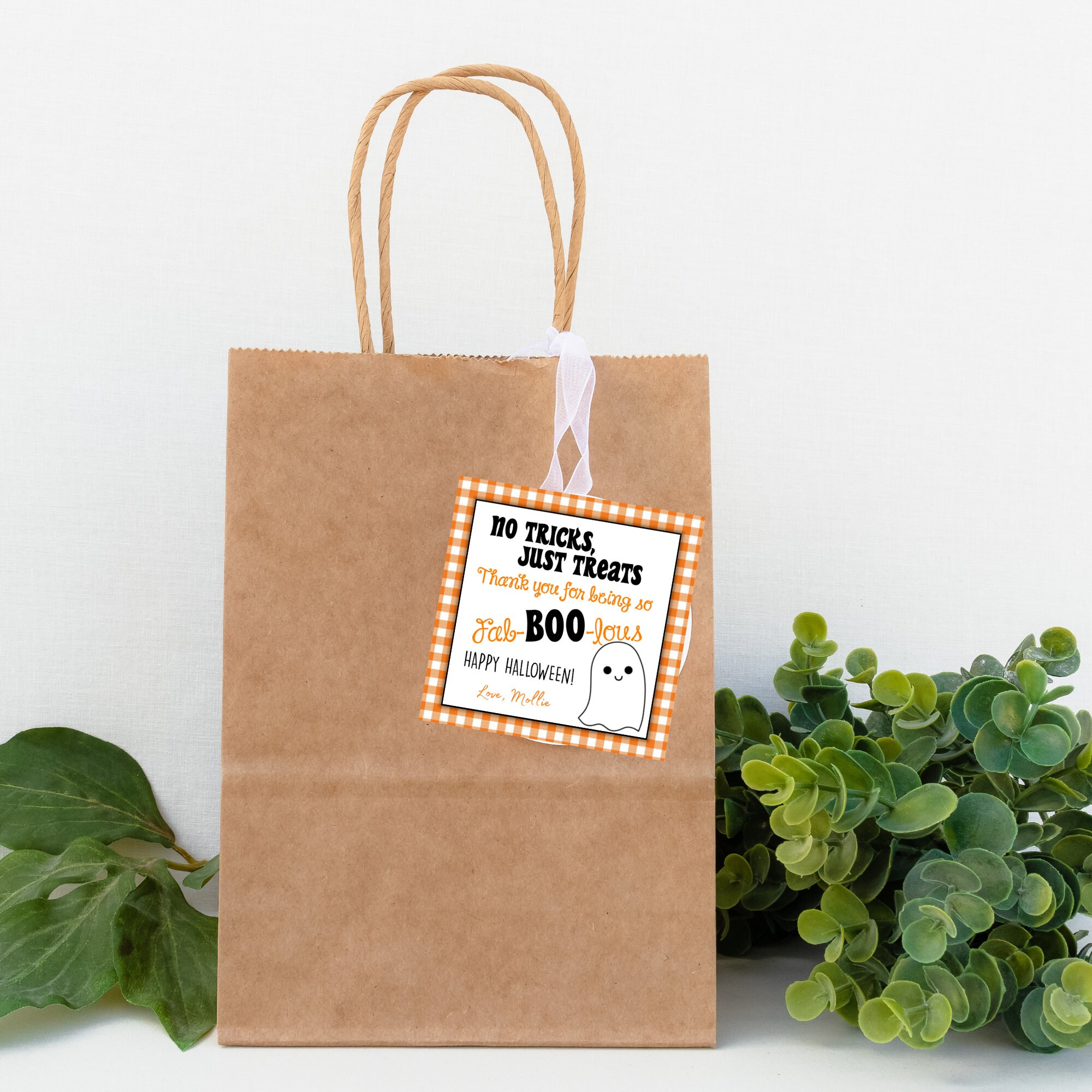 Halloween Gift Tag - EDITABLE INSTANT DOWNLOAD - No Tricks Just Treats ...