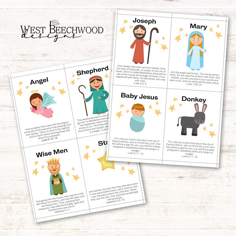 INSTANT DOWNLOAD - Printable Nativity - Christmas Advent Scripture ...