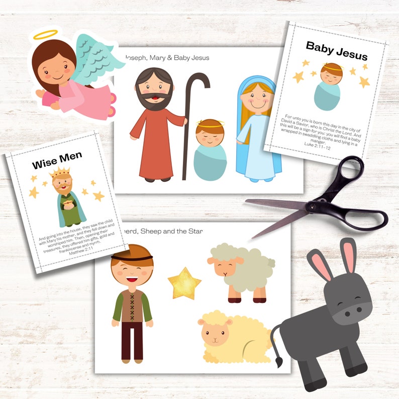 INSTANT DOWNLOAD - Printable Nativity - Christmas Advent Scripture ...