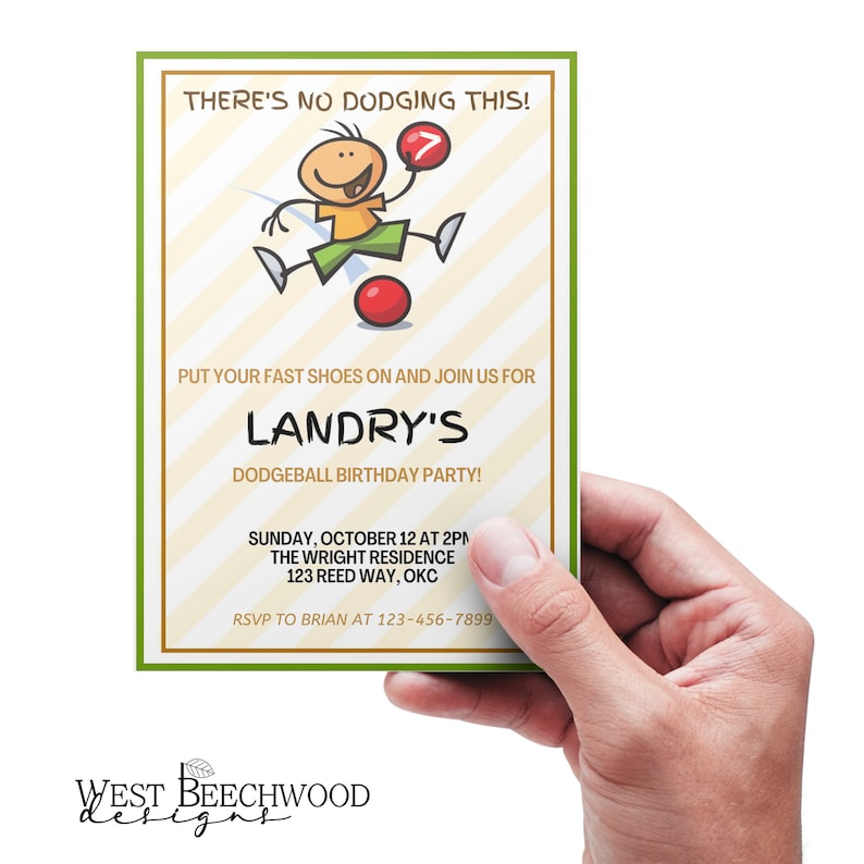 Dodgeball Birthday Invitation - CUSTOM EDITABLE DOWNLOAD - Available ...