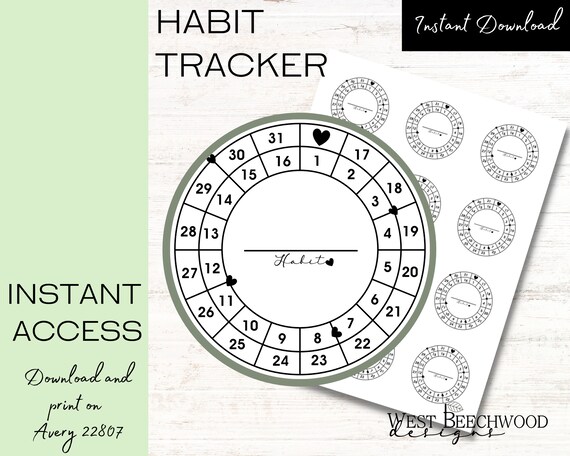 Wheel Bullet Habit Tracker INSTANT DOWNLOAD Printable - Etsy