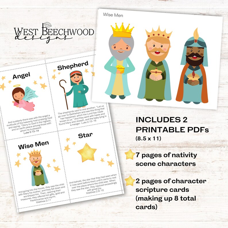 INSTANT DOWNLOAD - Printable Nativity - Christmas Advent Scripture ...