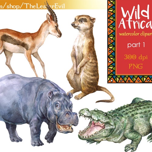 African Animals Clipart Safari Clip Art Jungle Animal - Etsy