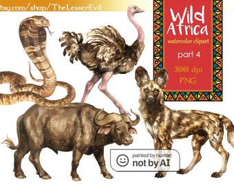 African Animals Clip Art Set 1 Clipart Hippo (Instant Download) - Etsy