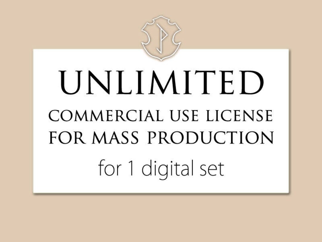 Unlimited Commercial Use License (for Mass Production) for 1 Clipart ...