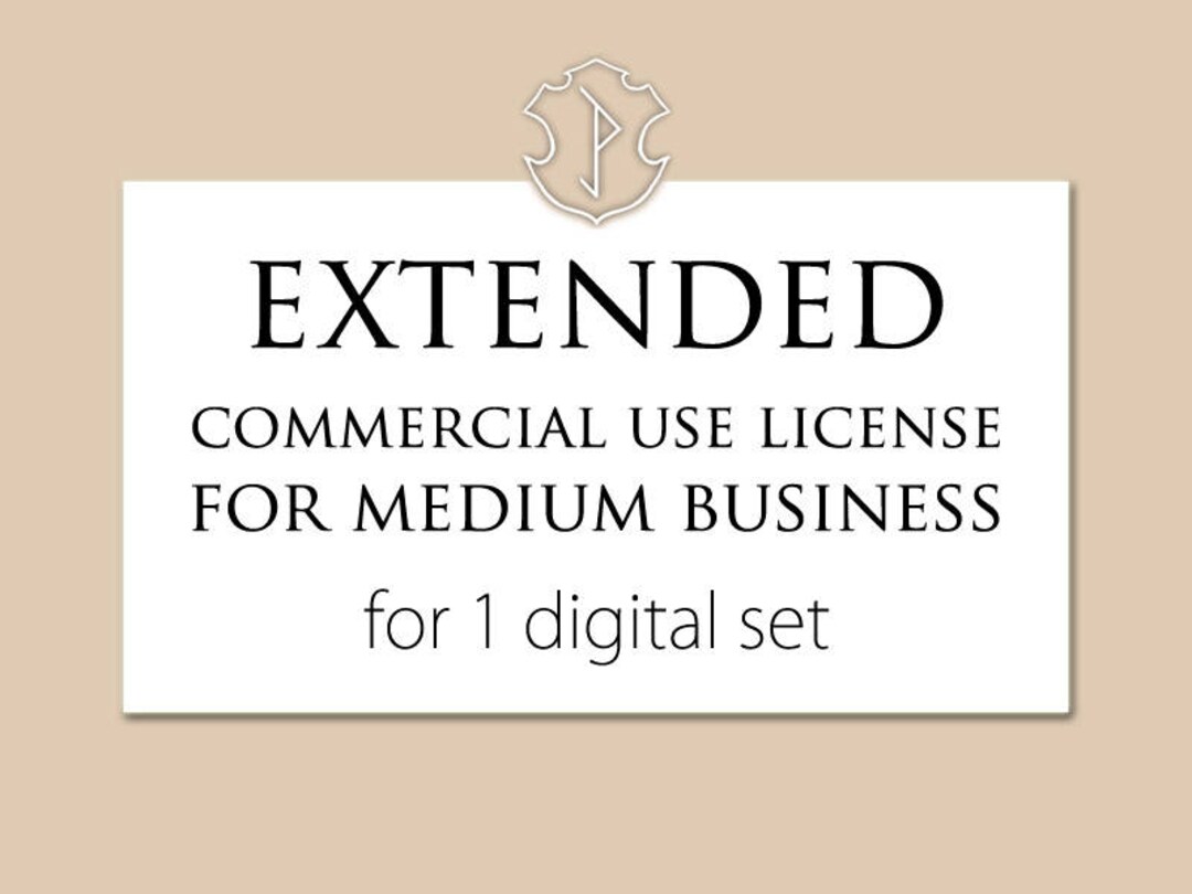 Extended Commercial Use License for Medium Business for 1 Clipart Set ...