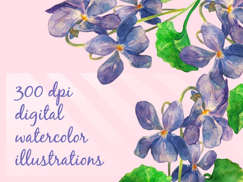 Spring Flowers Clipart, Digital Watercolor Illustration, Floral Clip ...