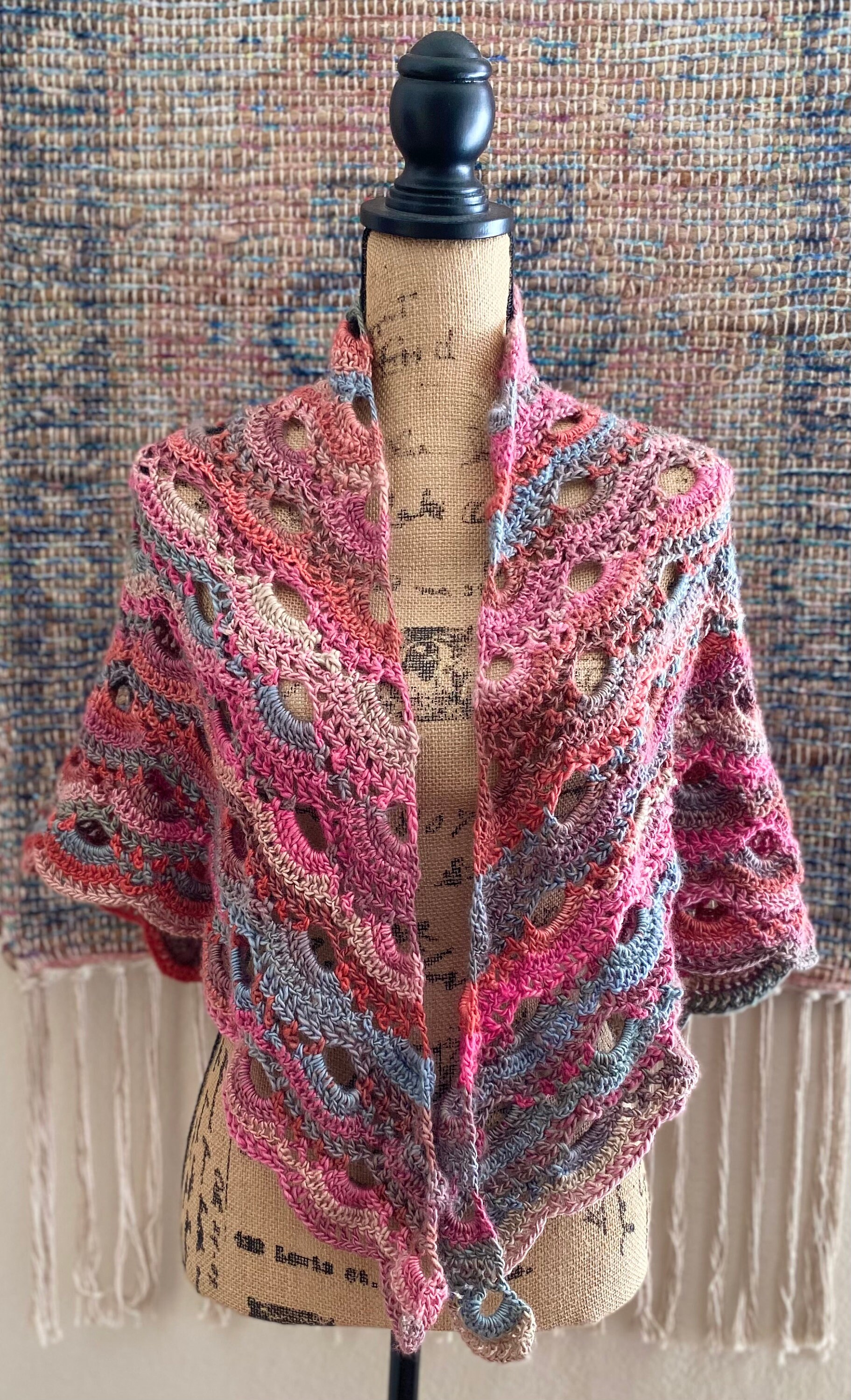 Large Crochet Virus Shawl, Cold Shoulder Wrap, Triangle Shawl, Comfort ...