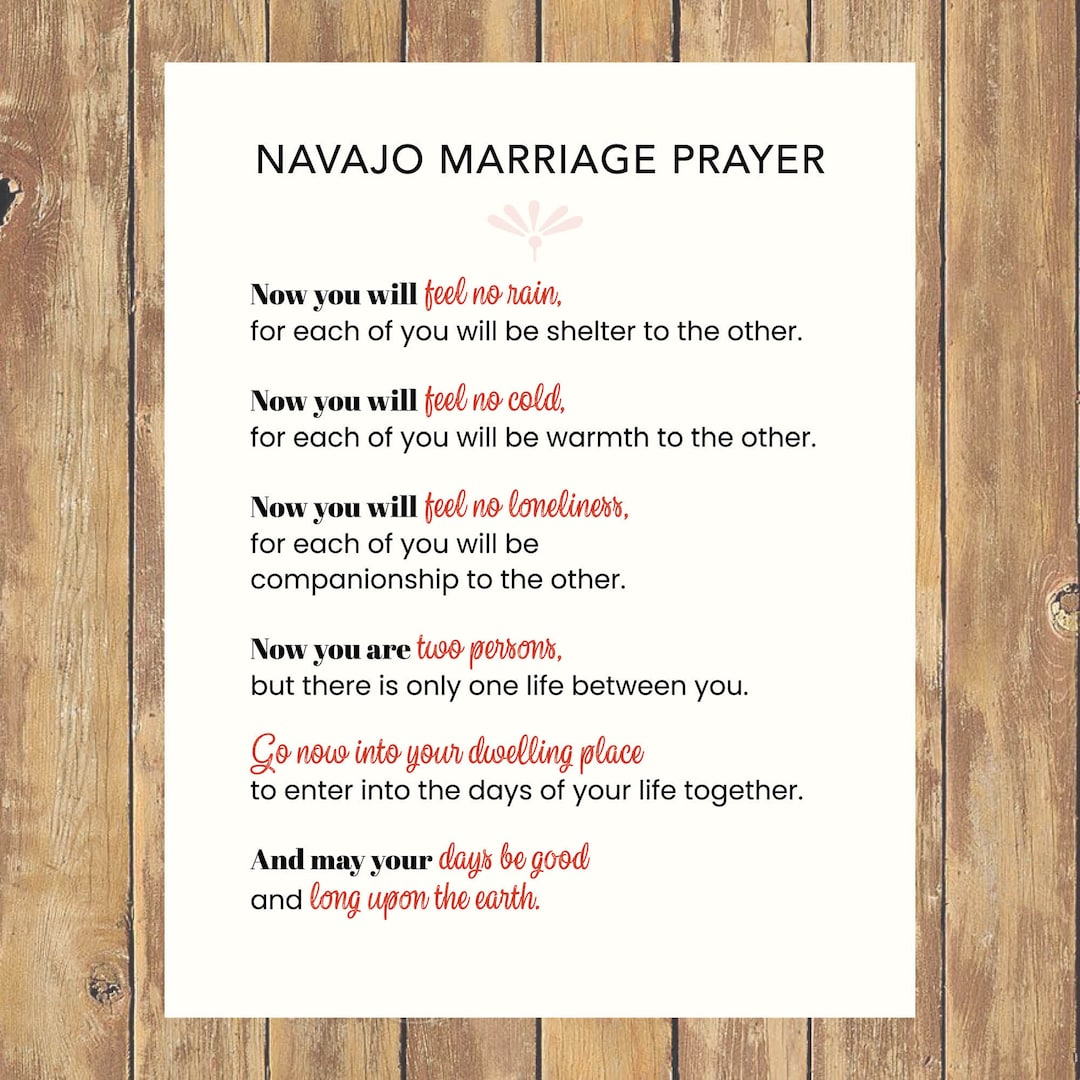 Navajo Marriage Prayer Downloadable Digital Art for Wedding ...