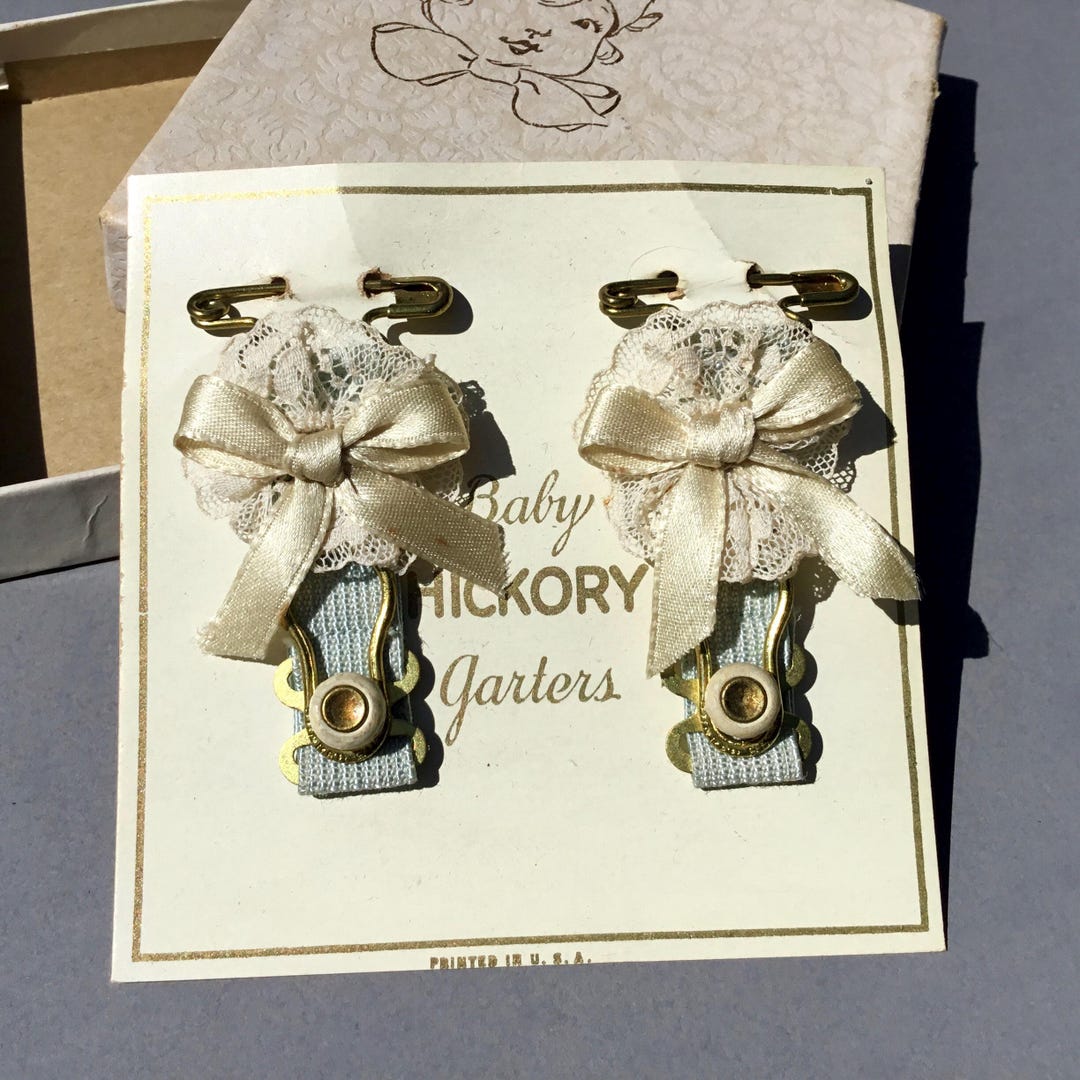 Antique 20's Baby Hickory Safety Pin Garters. Unused in Original Box - Etsy