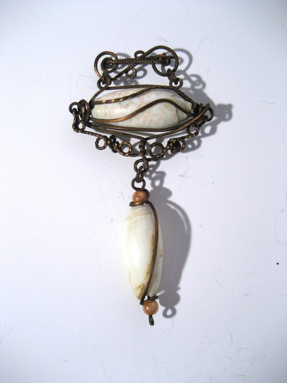 Antique Victorian Wirework Seashell Twisted Copper Wi… - Gem