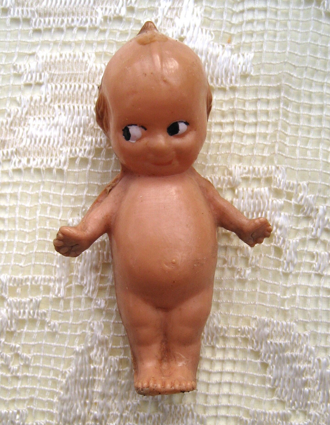 Vintage Antique Hard Plastic or Celluloid Kewpie. 2 1/4" Tiny Blue ...