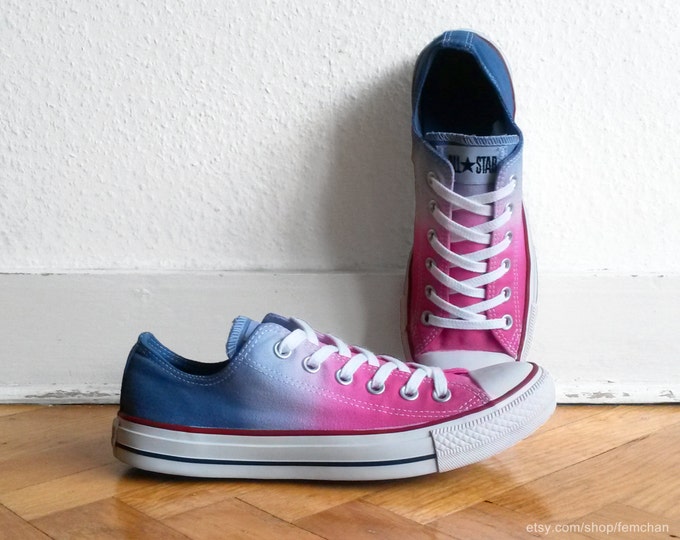 Hot Pink & Ocean Blue Ombre Converse All Stars Dip Dye - Etsy