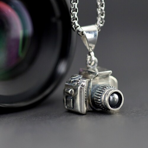Photo Camera Necklace Sterling Silver Photography Lover | Etsy