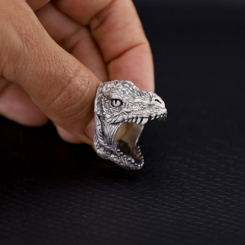 Dinosaur Head T-rex Ring Sterling Silver, Tyrannosaurus Rex Ring ...
