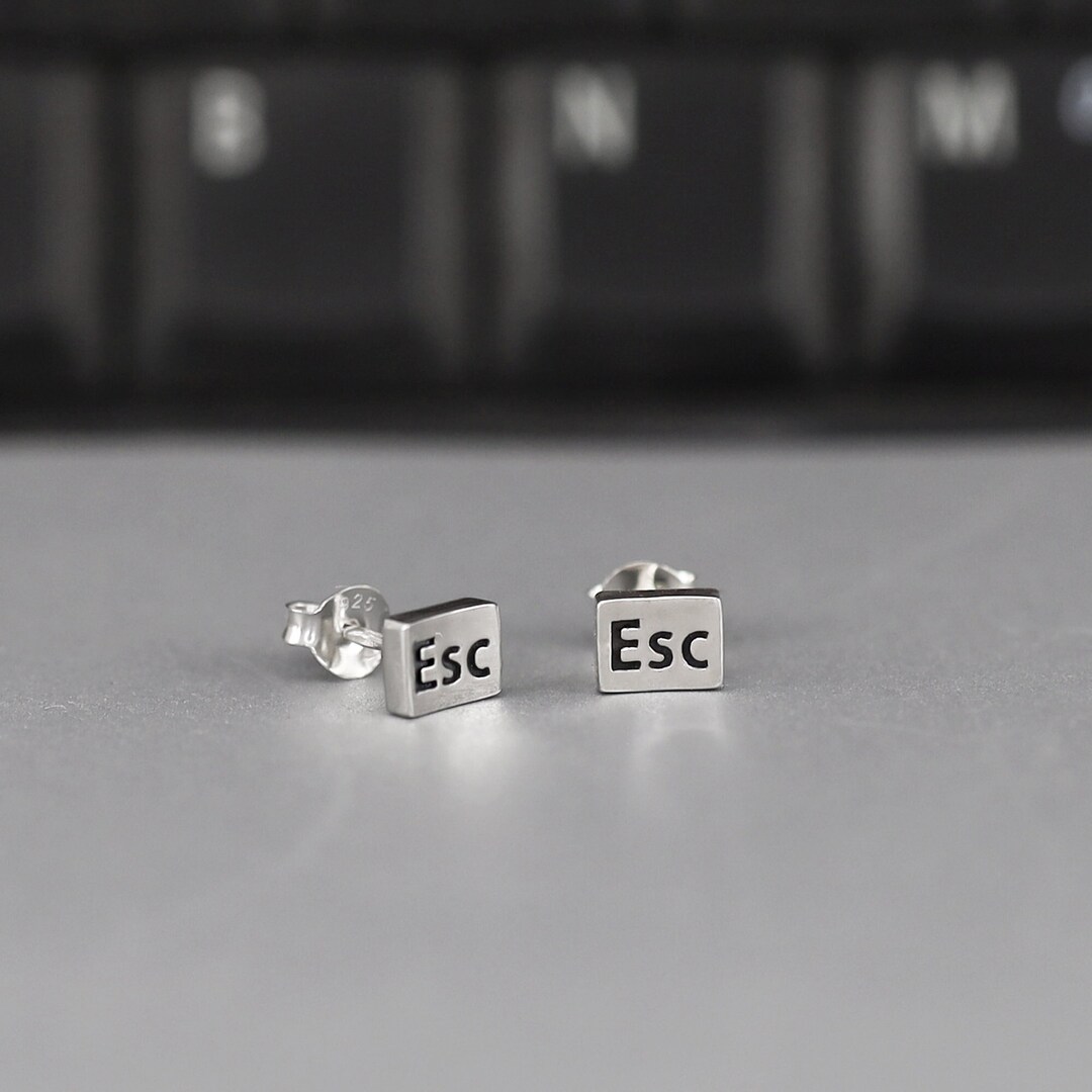 Earrings Key Esc Keyboard Sterling Silver - Etsy