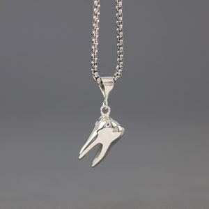 Cheektooth Sterling Silver, Tooth Pendant, Tooth Necklace, Tooth ...