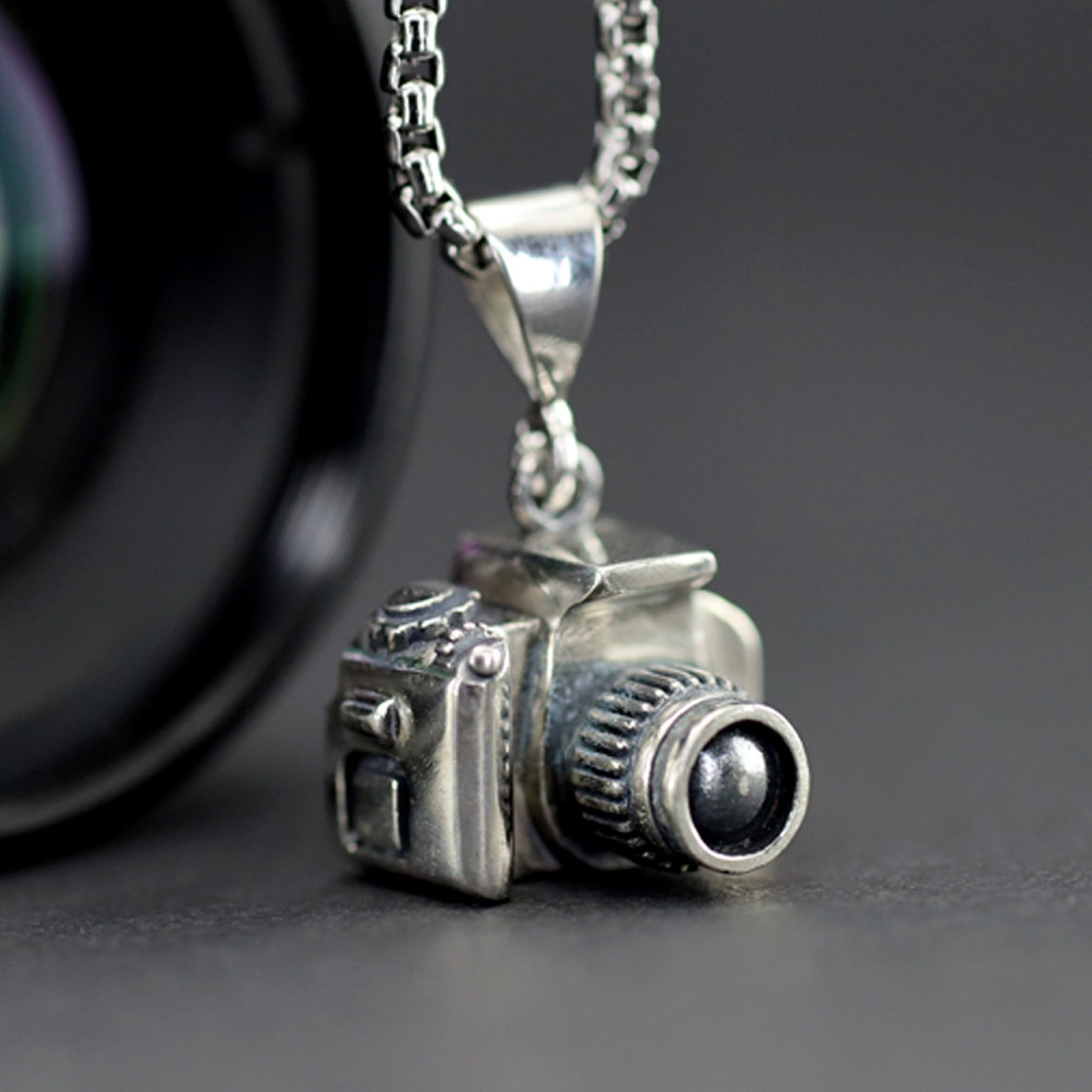 Photo Camera Necklace Sterling Silver, Photography Lover - Etsy