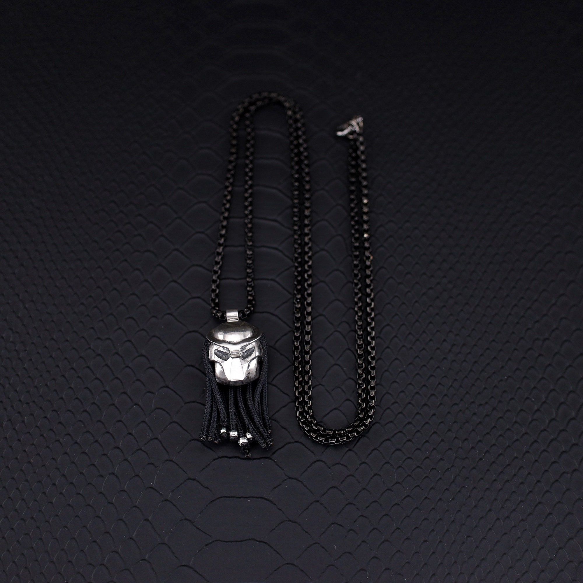 Predator Helmet Silver Predator Helmet Necklace Predator - Etsy