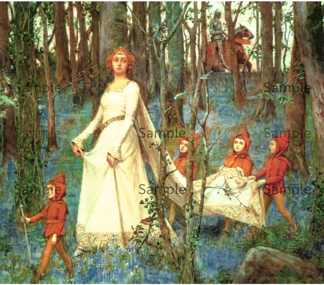 The Fairy Wood, Fairy Queen and Wood Fairies, Vintage Image From Henry ...