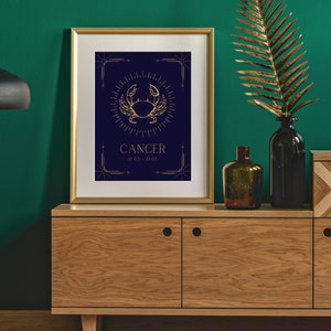 Cancer Zodiac Sign Poster, DIGITAL DOWNLOAD - Etsy