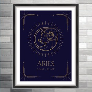 Aries Zodiac Sign Poster, DIGITAL DOWNLOAD - Etsy