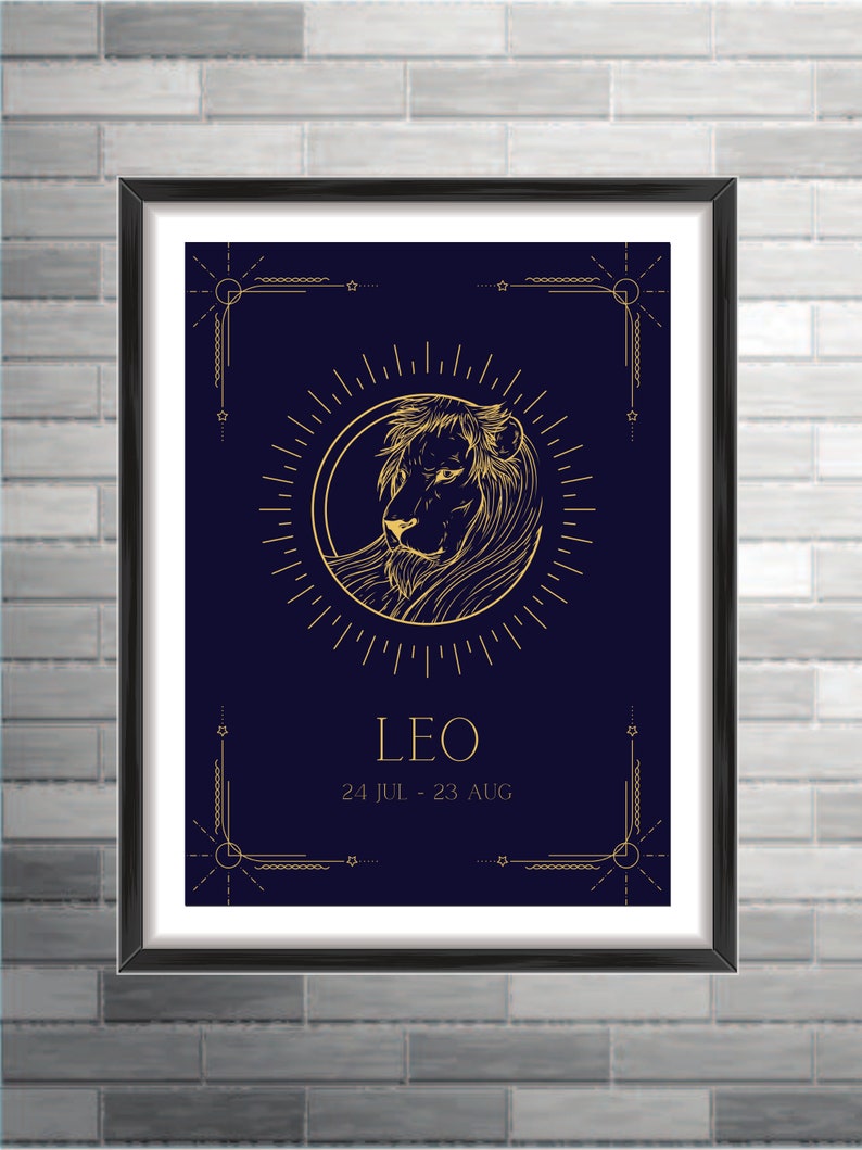 Leo Zodiac Sign Poster, DIGITAL DOWNLOAD - Etsy