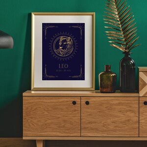 Leo Zodiac Sign Poster, DIGITAL DOWNLOAD - Etsy