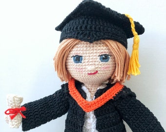 Graduation Jack Crochet Amigurumi Doll Pattern PDF | Etsy