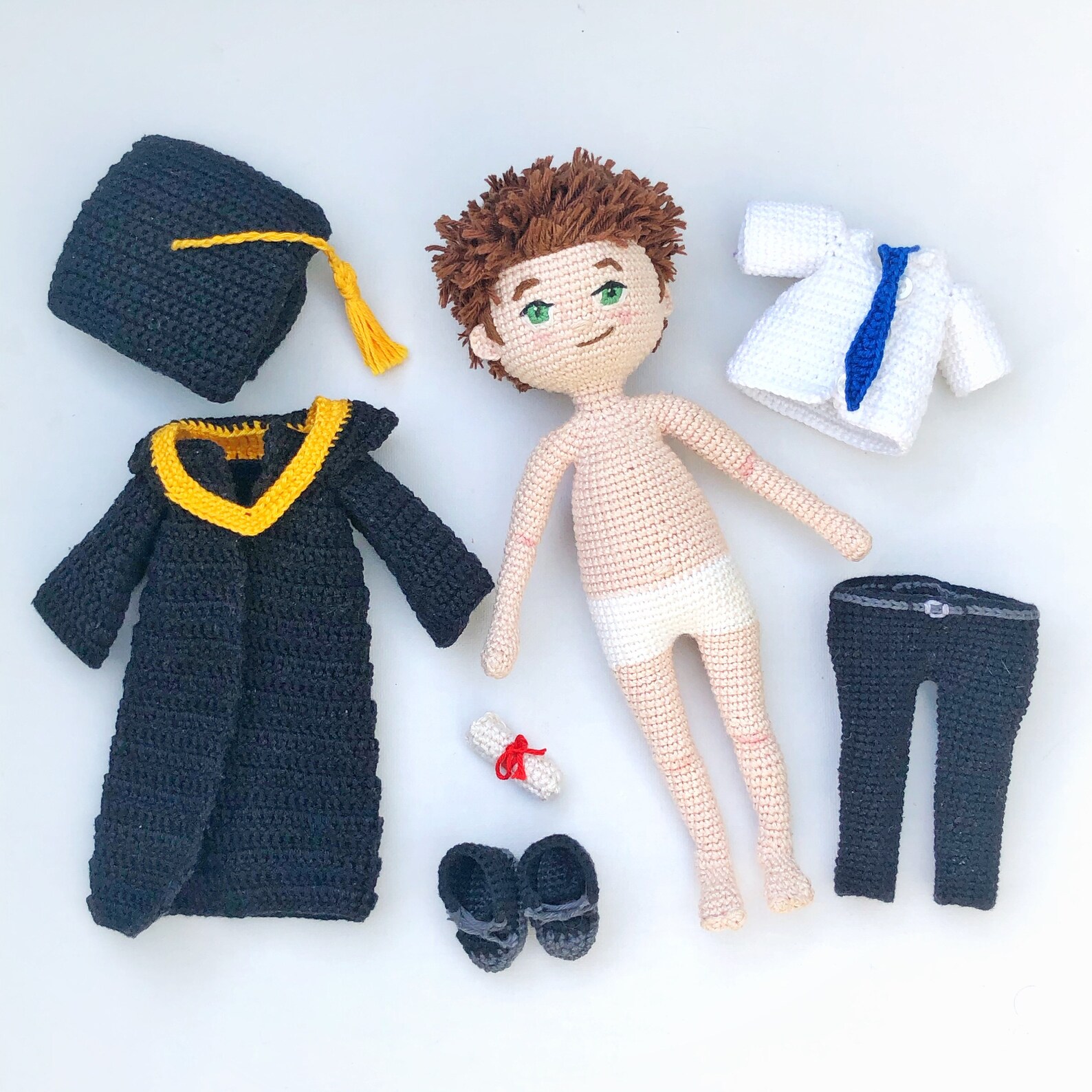 Graduation Jack Crochet Amigurumi Doll Pattern PDF | Etsy