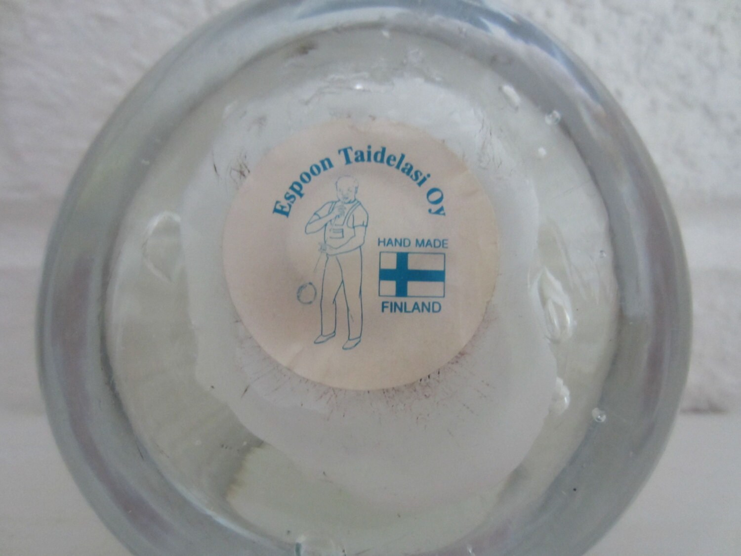 White Handmade Glass Paperweight Finland - Etsy