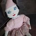 Vintage Homemade Cloth Doll, Pink Fabric Doll, Handmade Doll, Hand Sewn ...