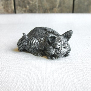 Curmudgeonly Pewter Cat Figurine, Pewter Tabby Cat Figurine, Miniature ...