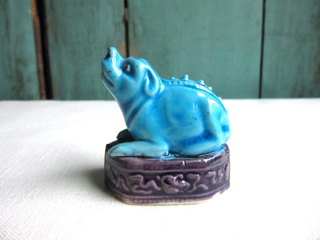 Spiky Vintage Chinese Mud Dog Figurine, Mud Dogs, Mud Animals, Mudman ...