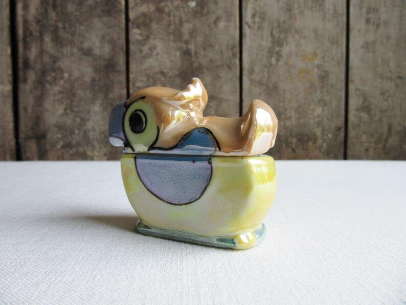 Lusterware Parrot Box Possible Inkwell Spice | Etsy