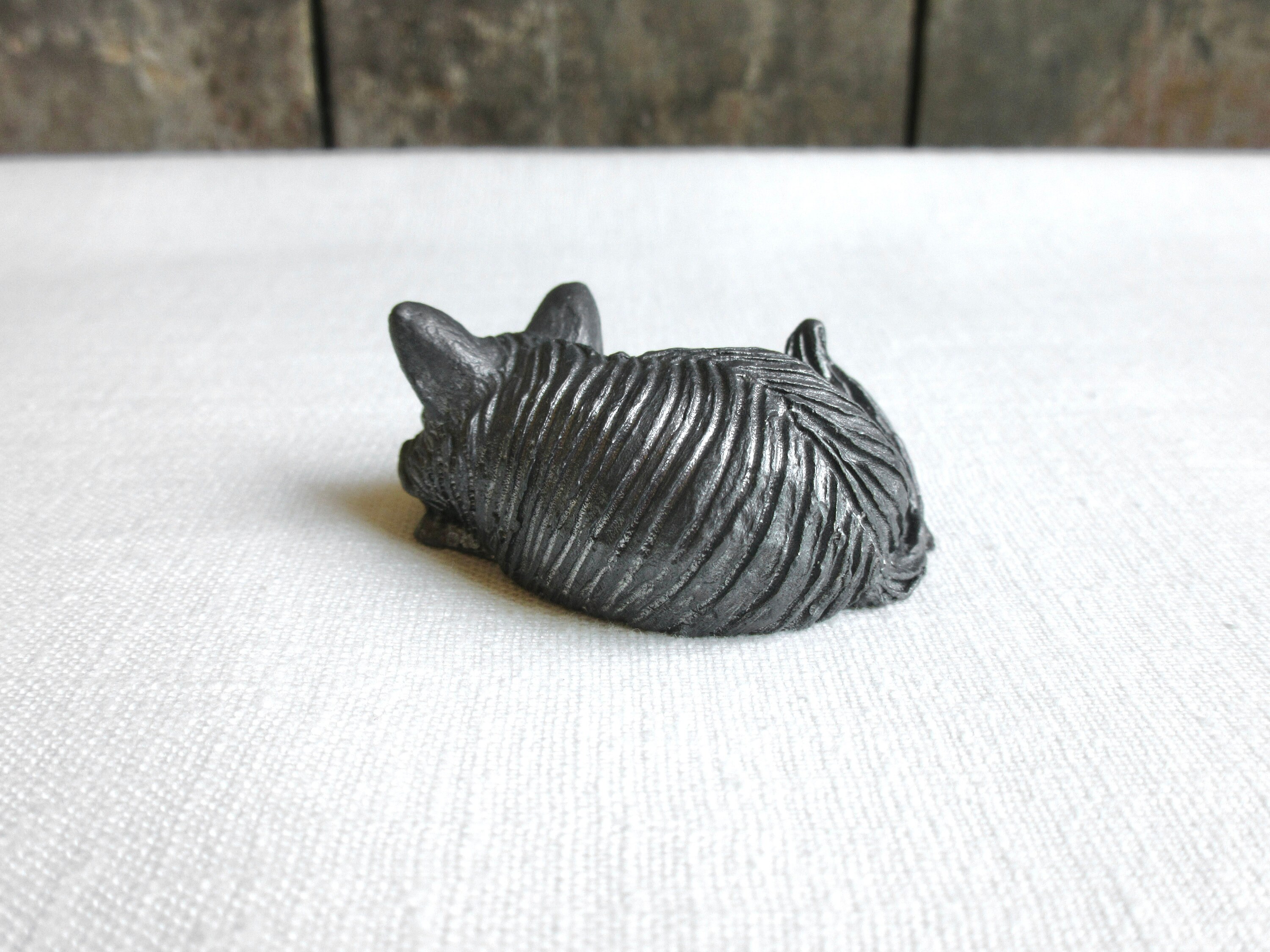 Curmudgeonly Pewter Cat Figurine, Pewter Tabby Cat Figurine, Miniature ...