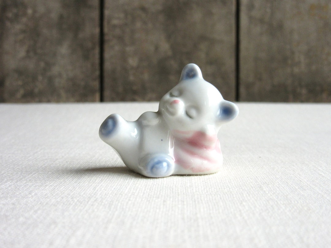 Vintage Baby Teddy Bear Figurine, Miniature Ceramic Teddy Bear Figurine ...