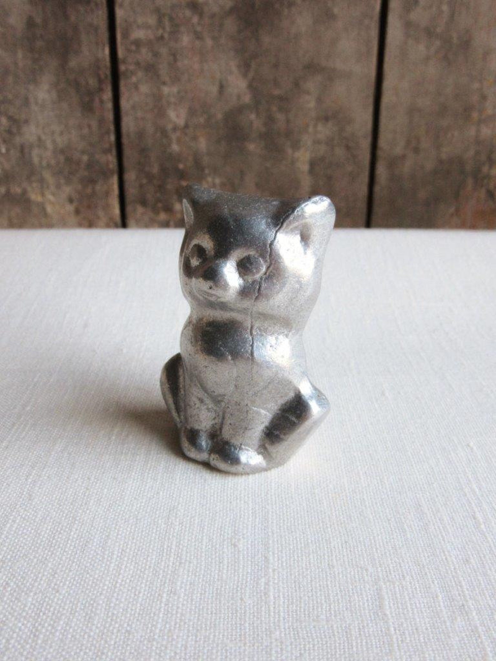 Vintage LLH Cast Metal Aluminum/Pewter Cat Figurine Rare | Etsy