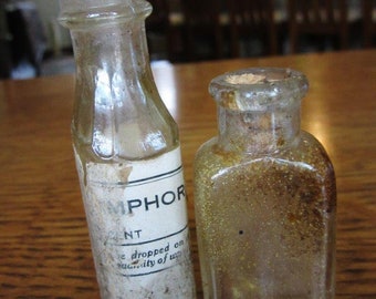 Vintage Blue Ribbon Medicine Bottle - Etsy