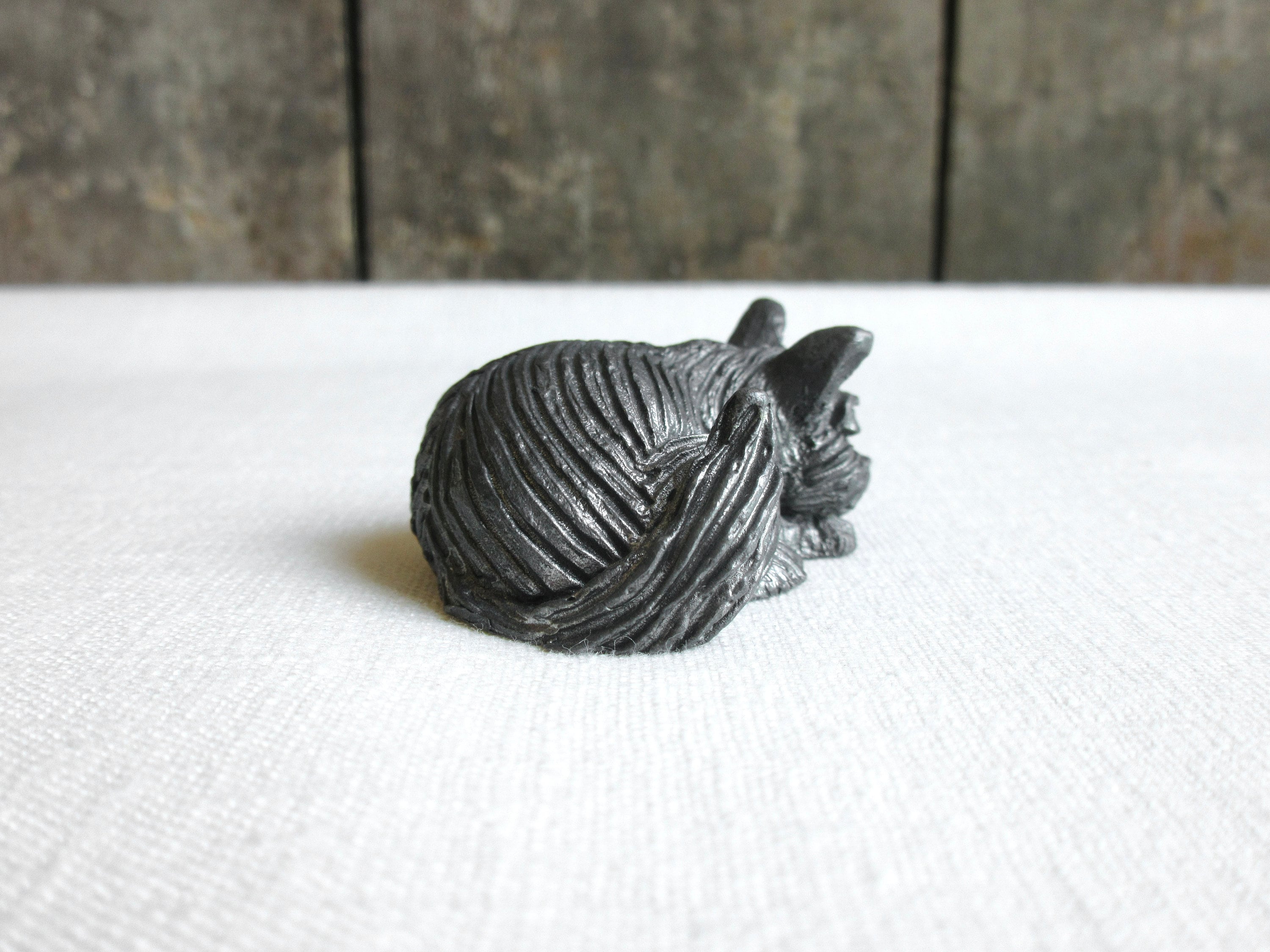 Curmudgeonly Pewter Cat Figurine, Pewter Tabby Cat Figurine, Miniature ...