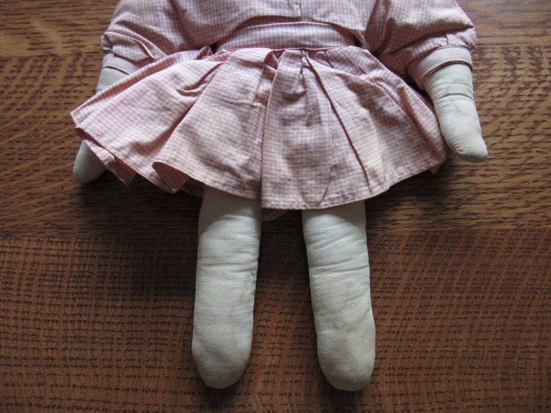 Vintage Homemade Cloth Doll Pink Fabric Doll Handmade Doll | Etsy