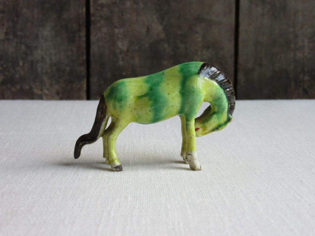 Rare Striped Vintage Chinese Mud Horse, Mule, Rare Mud Animals, Unique ...