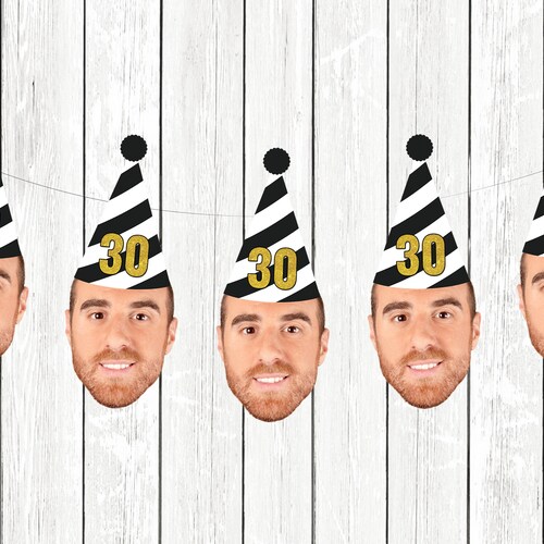 Personalized Birthday Banner With Face 30th Birthday Face | Etsy