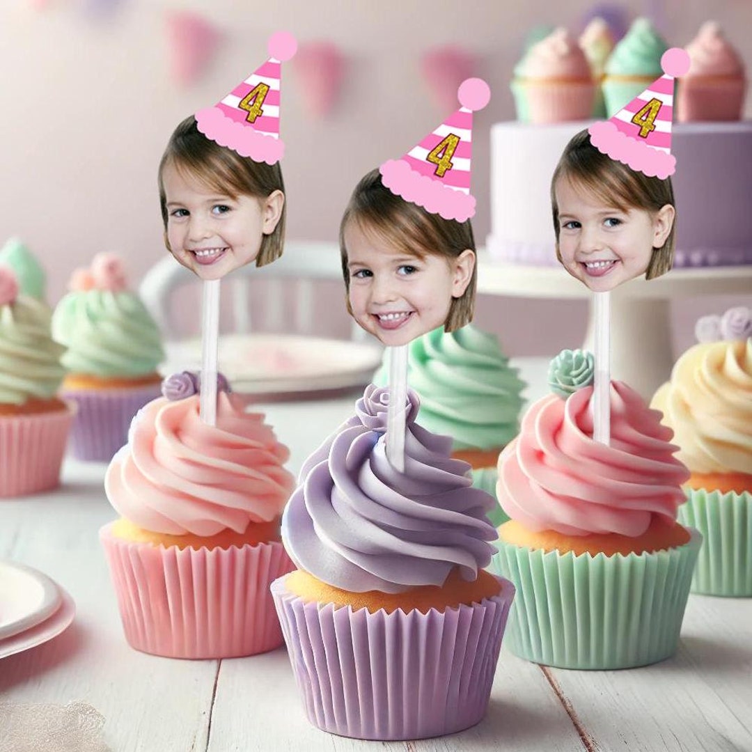 Custom Cupcake Toppers With Face, Personalized Cupcake Topper With ...