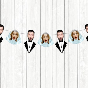 Custom Bride and Groom Banner With Face, Engagement Party Decor ...