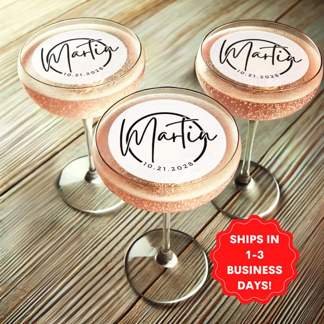 Edible Wedding Drink Toppers, Cocktail Decor for Wedding, Monogram ...