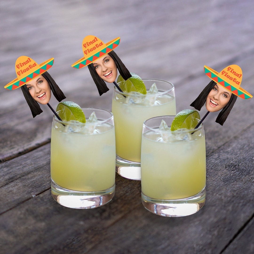 Final Fiesta Drink Stirrers With Face and Sombrero, Stir Sticks ...